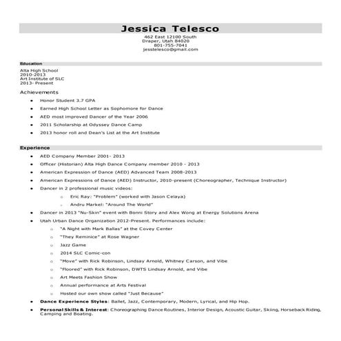 Lighting Resume | DOCX