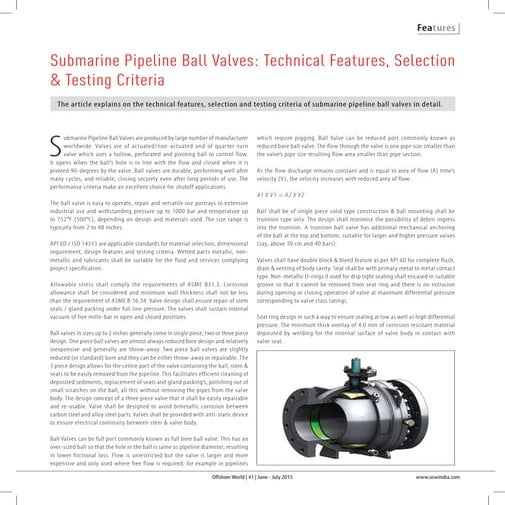 Submarine Pipeline Ball Valves | PDF