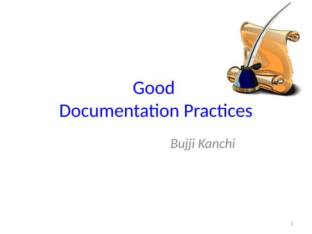 Good Documentation Practice | PPT