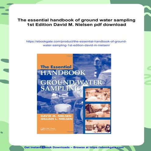The essential handbook of ground water sampling 1st Edition David M ...