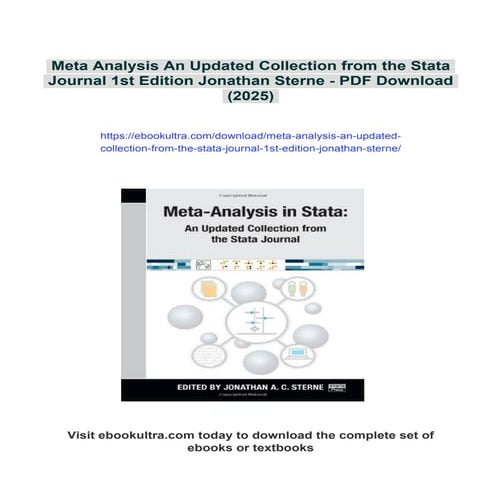 Meta Analysis An Updated Collection from the Stata Journal 1st Edition ...