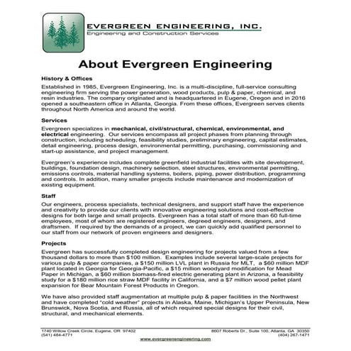 Evergreen Engineering - Intro | PDF