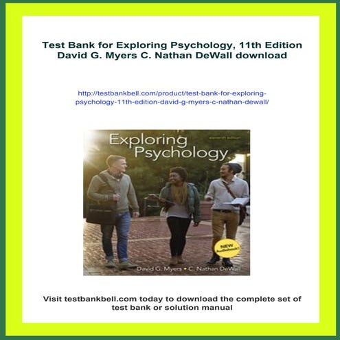 Test Bank for Exploring Psychology, 11th Edition David G. Myers C ...