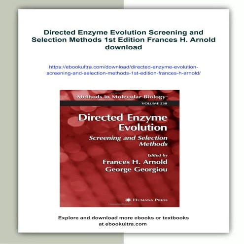 Directed Enzyme Evolution Screening and Selection Methods 1st Edition ...