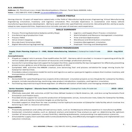 A.V.Aravind - Resume Final_oct2016 | DOCX