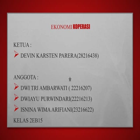 Ekonomi Koperasi (Kelompok 2) | PPTX