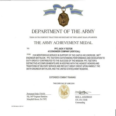 Army Achievement Medal | PPT