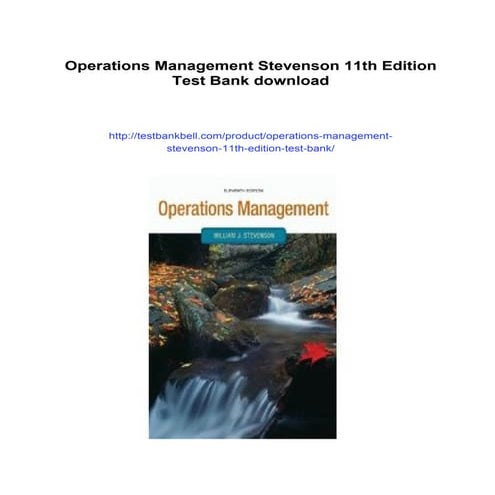 Operations Management Stevenson 11th Edition Test Bank | PDF