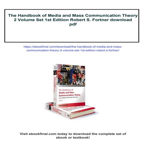 The Handbook of Media and Mass Communication Theory 2 Volume Set 1st ...
