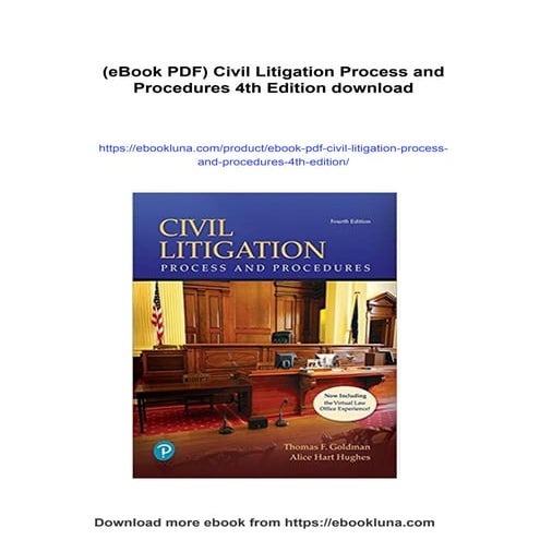 (eBook PDF) Civil Litigation Process and Procedures 4th Edition | PDF