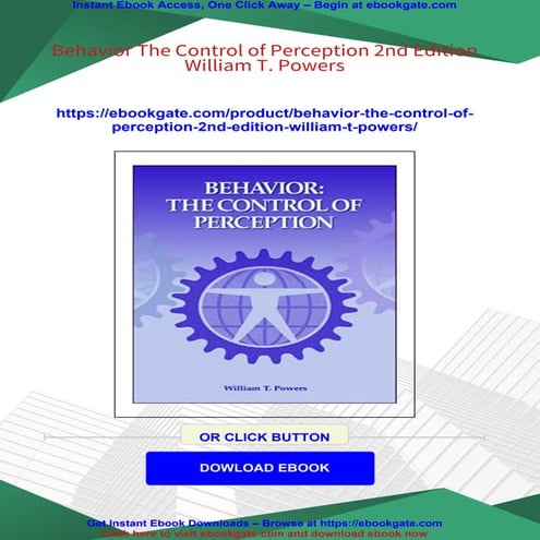 Behavior The Control of Perception 2nd Edition William T. Powers | PDF
