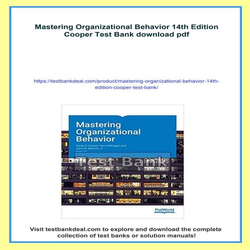 Mastering Organizational Behavior 14th Edition Cooper Test Bank | PDF