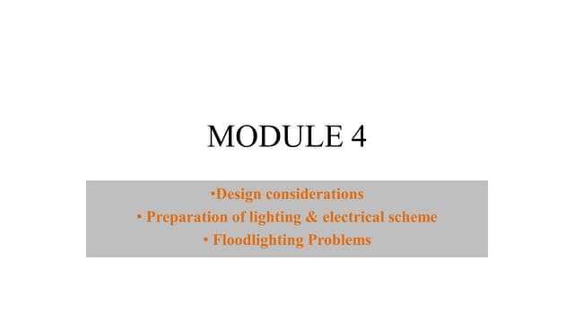 Electrical lighting design and calculations | PPTX