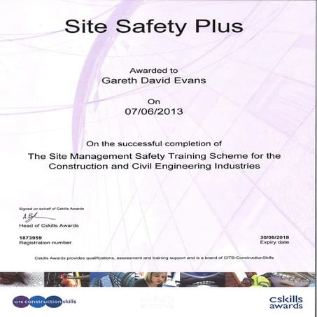 Site Management Safety Training Scheme | PDF