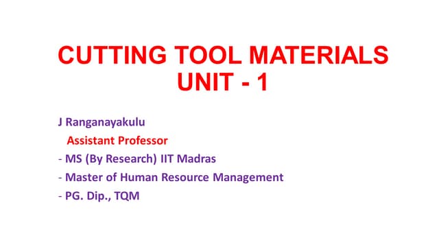 cutting tool materials | PPT | Shaving | Personal Care