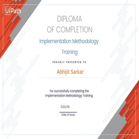 RPA Advanced Developer - Certificate of Completion | PDF