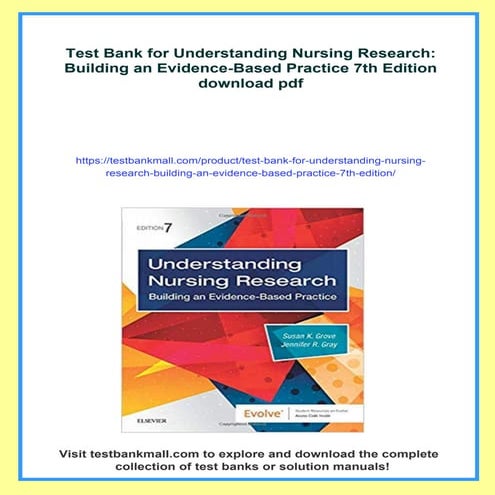 Test Bank for Understanding Nursing Research: Building an Evidence ...