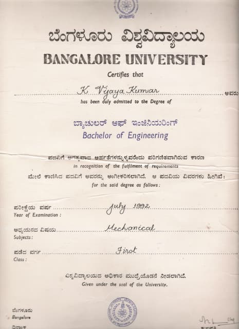 Original Degree Certificate | PDF