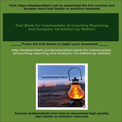 Test Bank for Intermediate Accounting Reporting and Analysis 1st ...