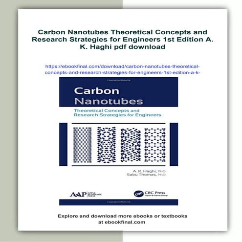 Carbon Nanotubes Theoretical Concepts and Research Strategies for Engineers 1st Edition A. K ...