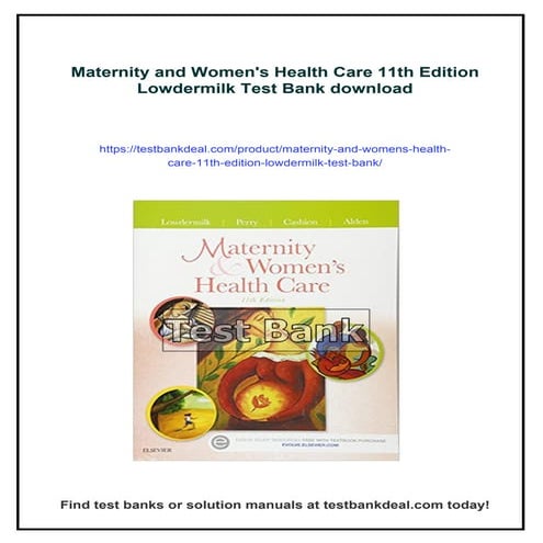 Maternity and Women's Health Care 11th Edition Lowdermilk Test Bank | PDF