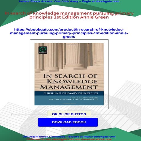 In search of knowledge management pursuing primary principles 1st ...