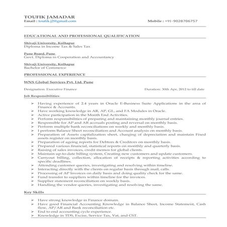 Resume - Toufik Jamadar | PDF