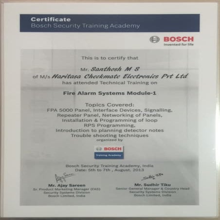 Bosch FAS Certificate | PDF