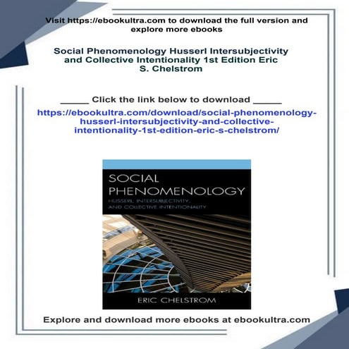 Social Phenomenology Husserl Intersubjectivity and Collective ...