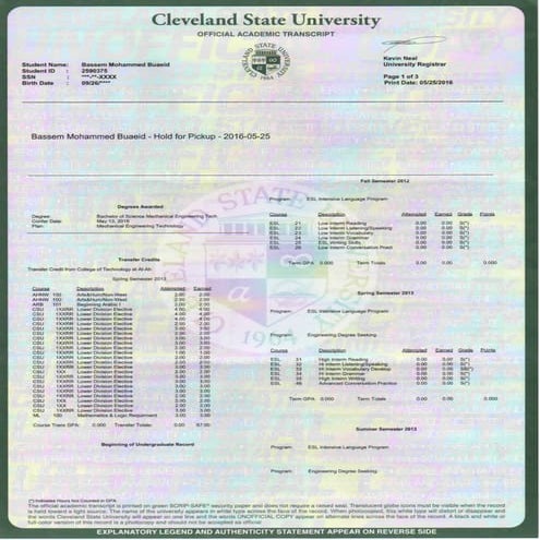 univeristy transcript | PDF