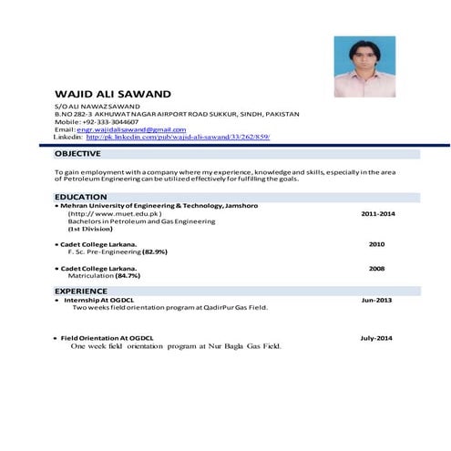 wajid ali cv | PDF
