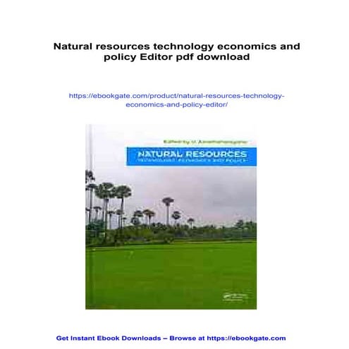 Natural resources technology economics and policy Editor | PDF