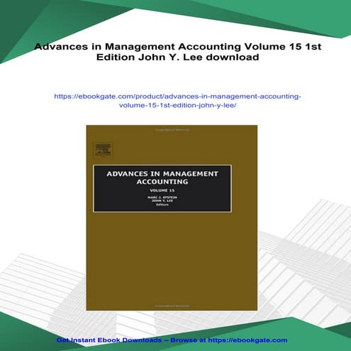 Advances in Management Accounting Volume 15 1st Edition John Y. Lee | PDF