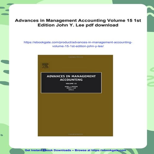 Advances in Management Accounting Volume 15 1st Edition John Y. Lee | PDF