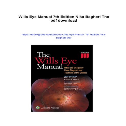 Wills Eye Manual 7th Edition Nika Bagheri The | PDF