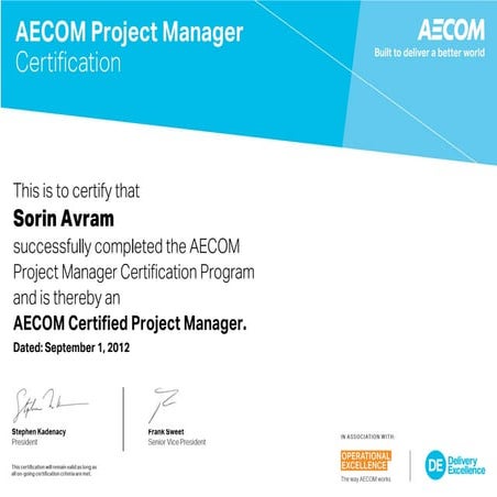 AECOM PM Certificate | PDF