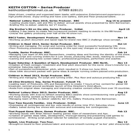 KEITH COTTON Series producer | DOCX