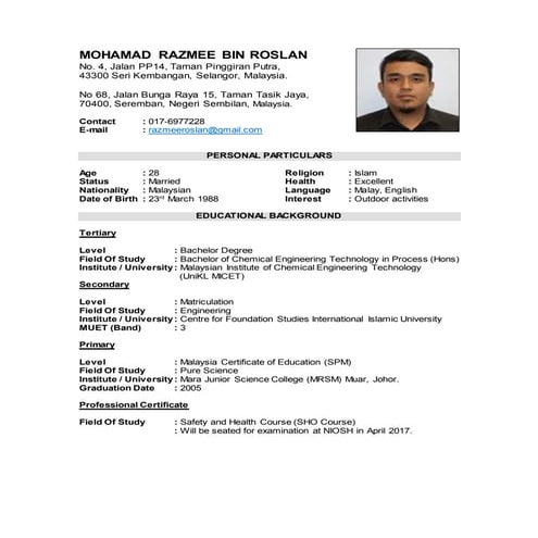 Razmee CV | DOCX | Civil Engineering Industry | Industries