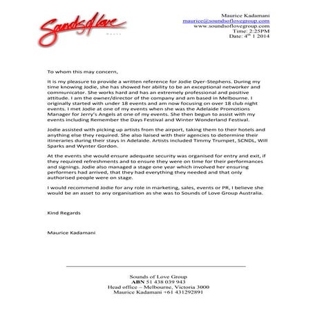 Jodie DS Letter - SOL | PDF