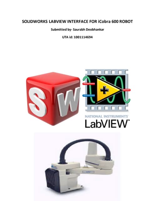 Solidworks Labview Interface For Icobra 600 Robot Pdf