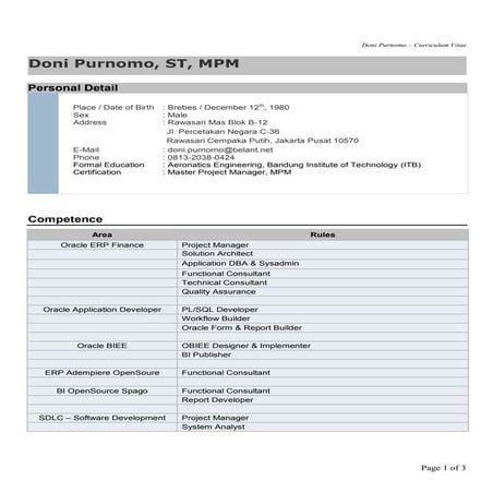 CV_DONI_Summary | PDF