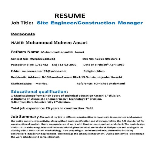 New cv mobin 2 | DOCX