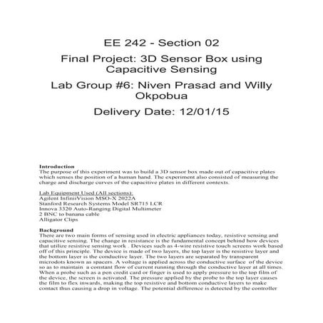 3D Sensor Box Using Capacitive Sensing | PDF | Consumer Electronics ...