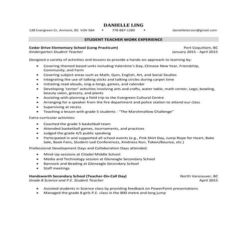 Danielle's Final Resume | PDF