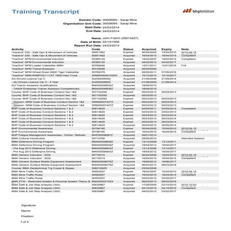 John Frahm Training Transcript | PDF