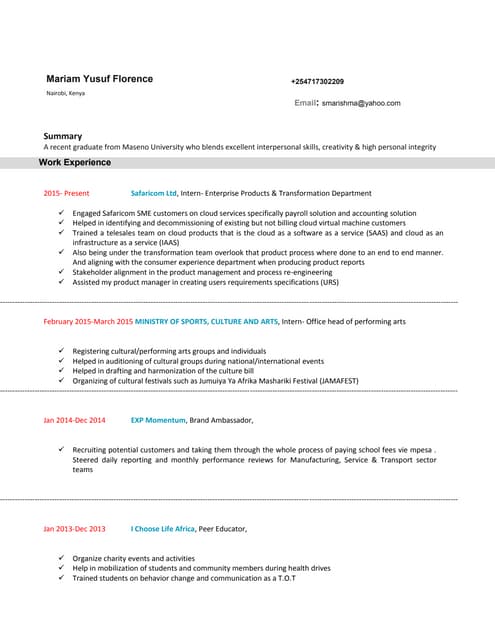 Mariam Yusuf presentations