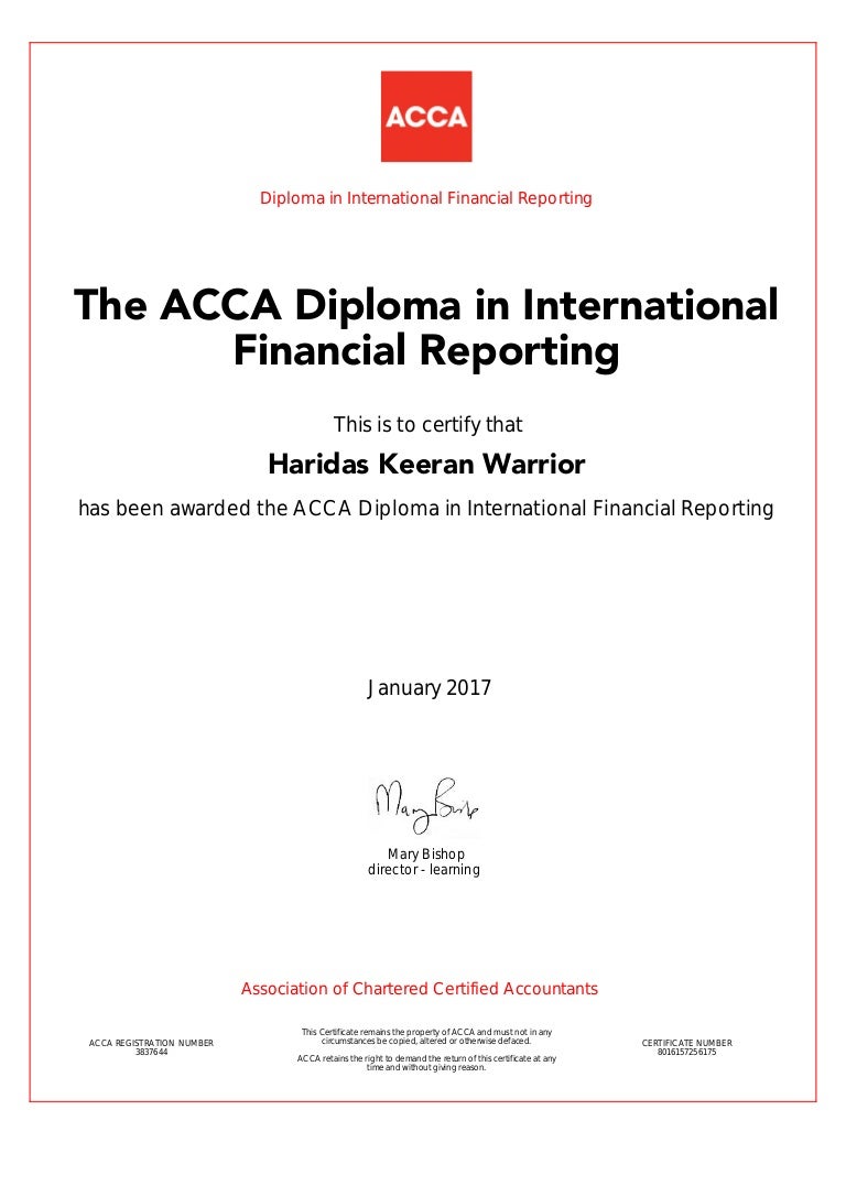 Dip IFRS Certificate (ACCA)