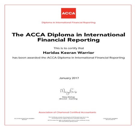 Dip IFRS Certificate (ACCA) | PDF