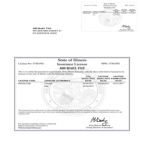 IL Insurance License 17563592 | PDF