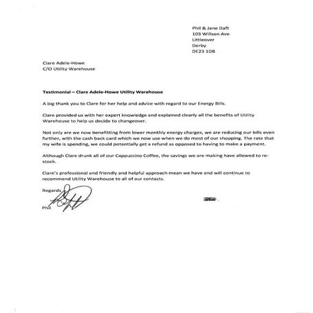 Testimonial Sep2015 - Phil & Jane Daft, Littleover | PDF